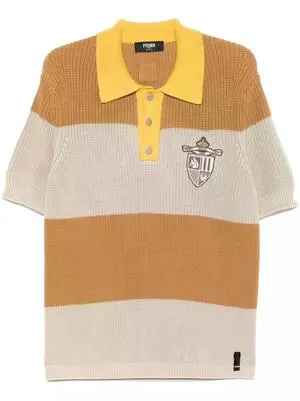 Fendi Striped Polo Shirt - Brown