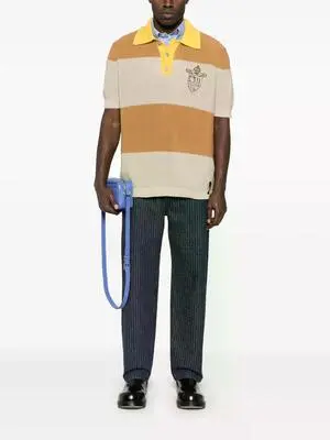 Fendi Striped Polo Shirt - Brown
