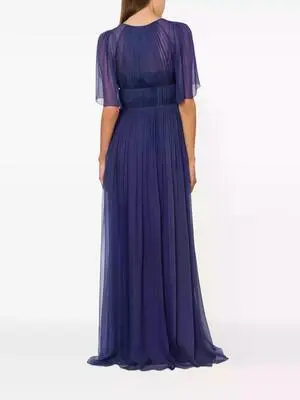 Alberta Ferretti Plissé Maxi Dress
