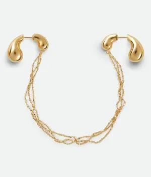 BOTTEGA  VENETA Mini Drop Chain Earrings - Yellow Gold