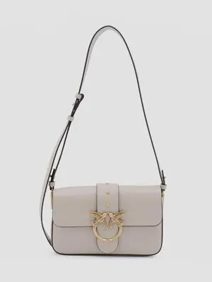 Pinko Mini Bag With Bird Clasp - Beige