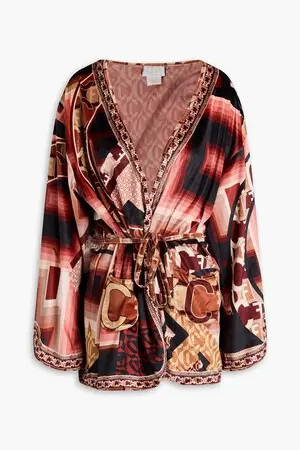 Camilla Printed Velvet Robe