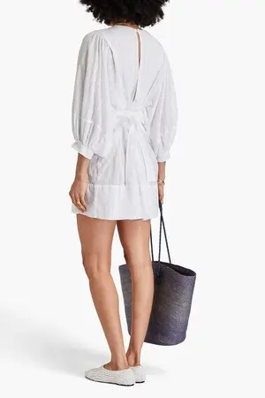 Melissa Odabash Camilla Embroidered Cotton-mousseline Mini Dress