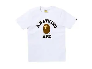 A BATHING APE College Tee Shirt - White
