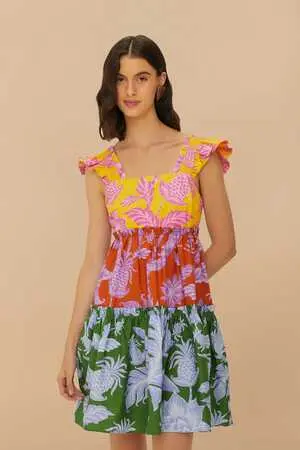 Farm Rio Mixed Tropical Swing Mini Dress