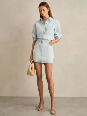 REISS Vienna Denim Mini Dress