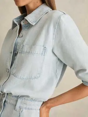 REISS Vienna Denim Mini Dress