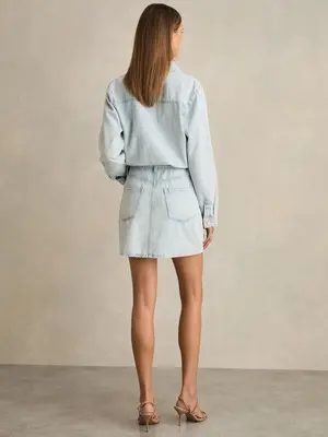 REISS Vienna Denim Mini Dress