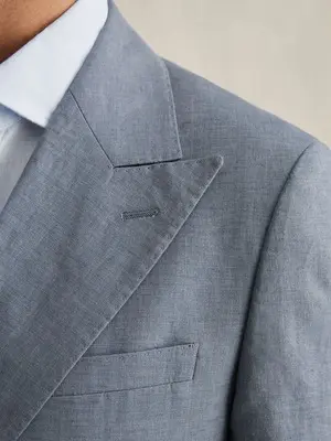 REISS Db Warner Db Slim-fit Linen Double-breasted Suit Blazer