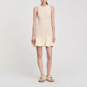 Sandro Mini Knit Ruffle Dress