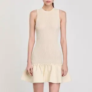 Sandro Mini Knit Ruffle Dress