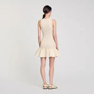 Sandro Mini Knit Ruffle Dress