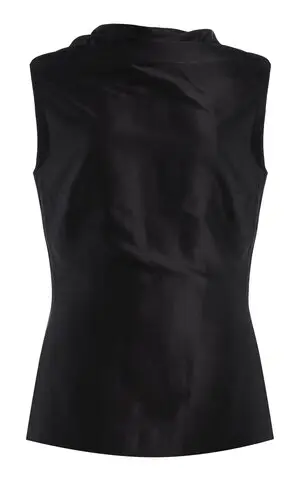 ROKSANDA Maris Silk-satin Top - Black