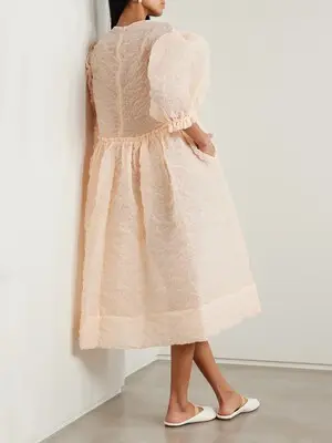 Simone Rocha Oversized Ruffled Crinkled Organza Midi Dress