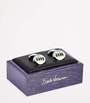 BABETTE WASSERMAN LONDON Thread-detail American Football Cufflinks