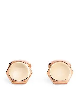 BABETTE WASSERMAN LONDON Rose -plated Hexagon Cufflinks