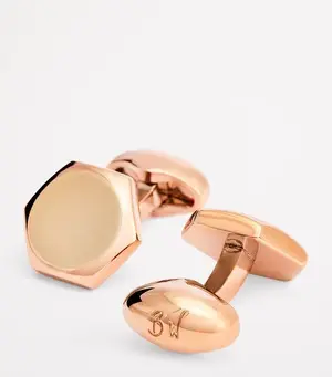BABETTE WASSERMAN LONDON Rose -plated Hexagon Cufflinks