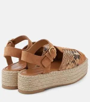 Ulla Johnson Elsa Snake-effect Espadrilles - Beige