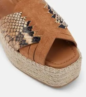 Ulla Johnson Elsa Snake-effect Espadrilles - Beige
