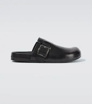 Loewe Ease Buckle Leather Mules - Black