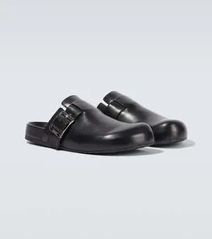 Loewe Ease Buckle Leather Mules - Black
