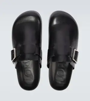 Loewe Ease Buckle Leather Mules - Black