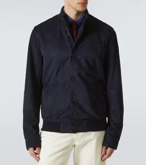Rubinacci Suede Bomber Jacket