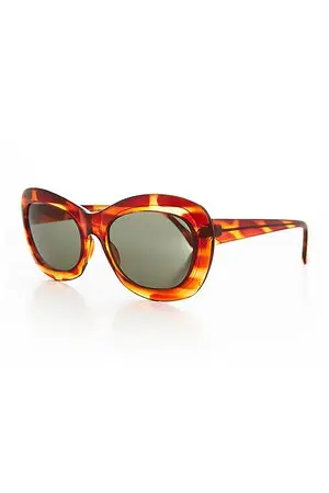 SUNGLASS MUSEUM Vintage Isla Sunglasses - Tortoise/green Lens
