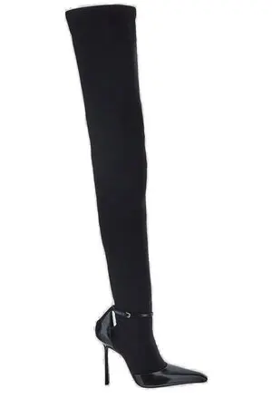 Saint Laurent Saint Laurent Buckle Detailed Over-the-Knee Boots - Black