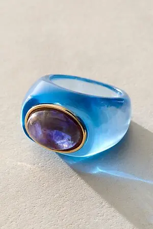 Free People Studio Resin Ring Blue/amethyst