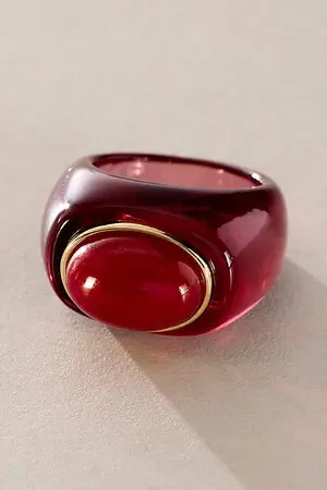 Free People Studio Resin Ring - Deep Pink