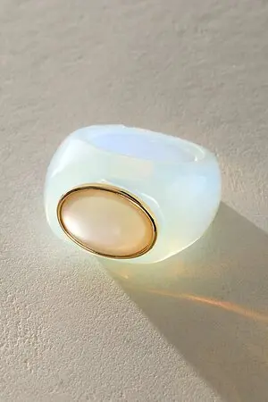 Free People Studio Resin Ring Opaline