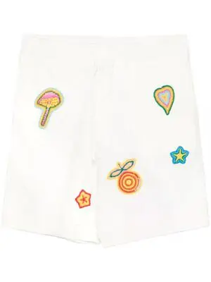 Casablanca Patch-detailing Crochet Shorts - White