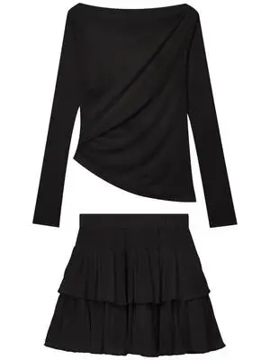 B+AB Ruffled Mini Skirt - Black