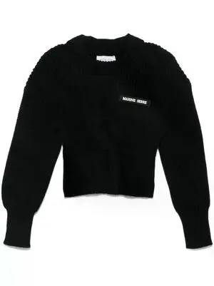 MARINE SERRE Half Cardigan Knit Sweater
