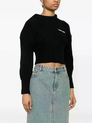 MARINE SERRE Half Cardigan Knit Sweater