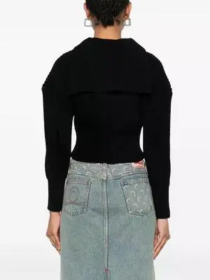 MARINE SERRE Half Cardigan Knit Sweater
