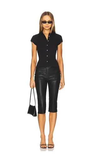 Theory Short Sleeve Blouse - Black