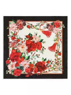 Dolce & Gabbana Rose-print Scarf - Red