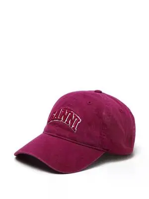 GANNI Logo-embroidered Baseball Cap - Red