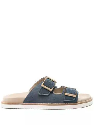 Brunello Cucinelli Canvas Slides