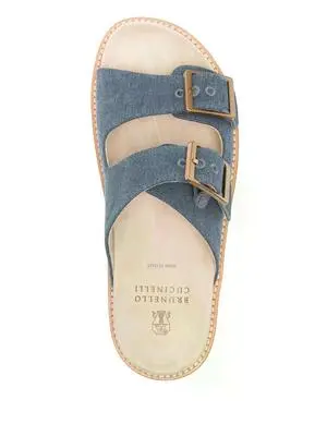 Brunello Cucinelli Canvas Slides
