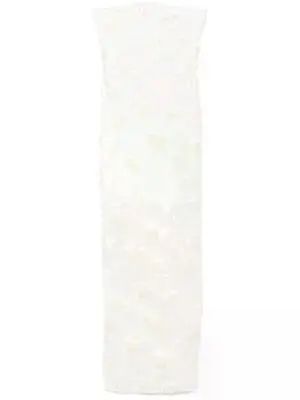 ROTATE BY BIRGER CHRISTENSEN Floral-appliqué Tulle Maxi Dress - White