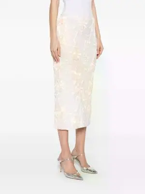 ROTATE BY BIRGER CHRISTENSEN Floral-mesh Pencil Skirt
