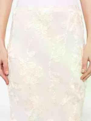 ROTATE BY BIRGER CHRISTENSEN Floral-mesh Pencil Skirt