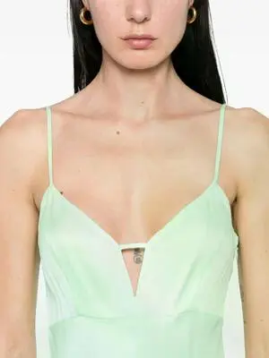 TWINSET Satin Maxi Dress - Green