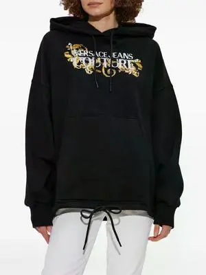 Versace Logo-appliqué Hoodie - Black
