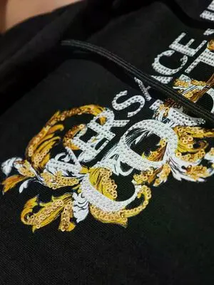 Versace Logo-appliqué Hoodie - Black