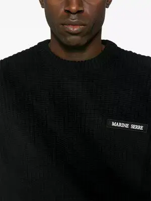 MARINE SERRE Crewneck Sweater - Black