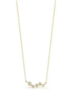Mateo 14kt Yellow Mini Wave Diamond Pendant Necklace - Gold
